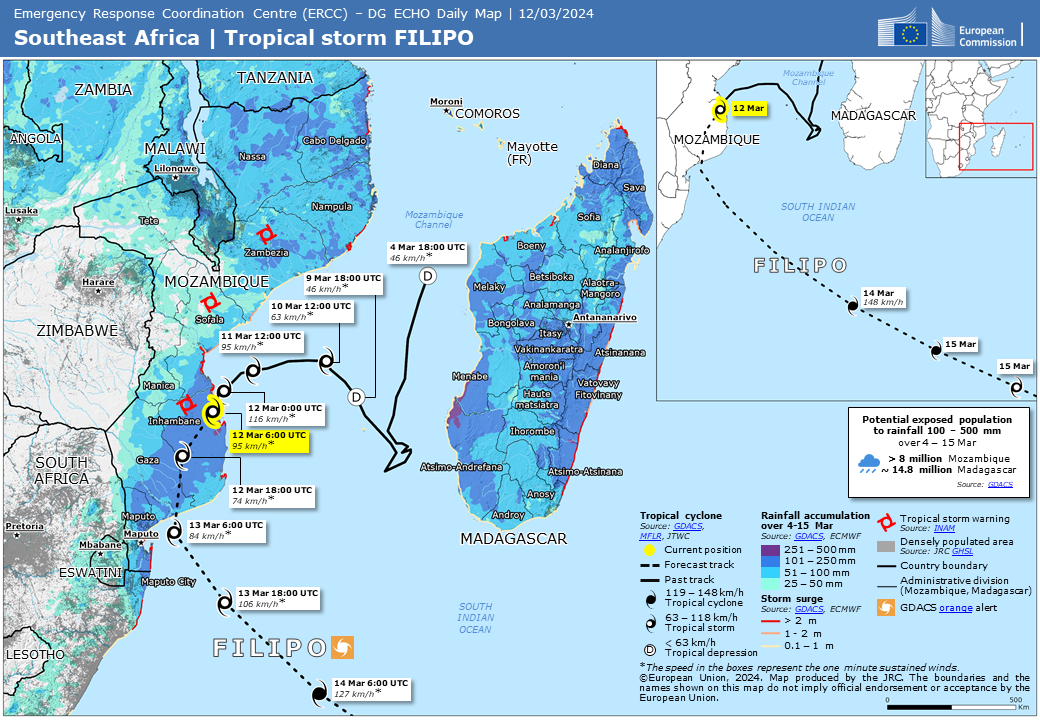 Overall Orange Tropical Cyclone alert for FILIPO-24 in Mozambique ...